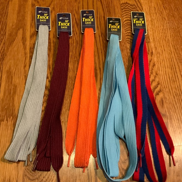 Titan | Accessories | Titan Shoe Strings Lot 5 Gray Blue Red Orange Burgendy T | Poshmark